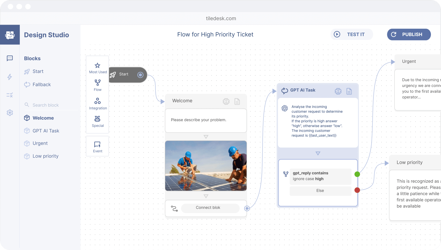 Become a chatbot developer with Chatbot Design Studio - Tiledesk